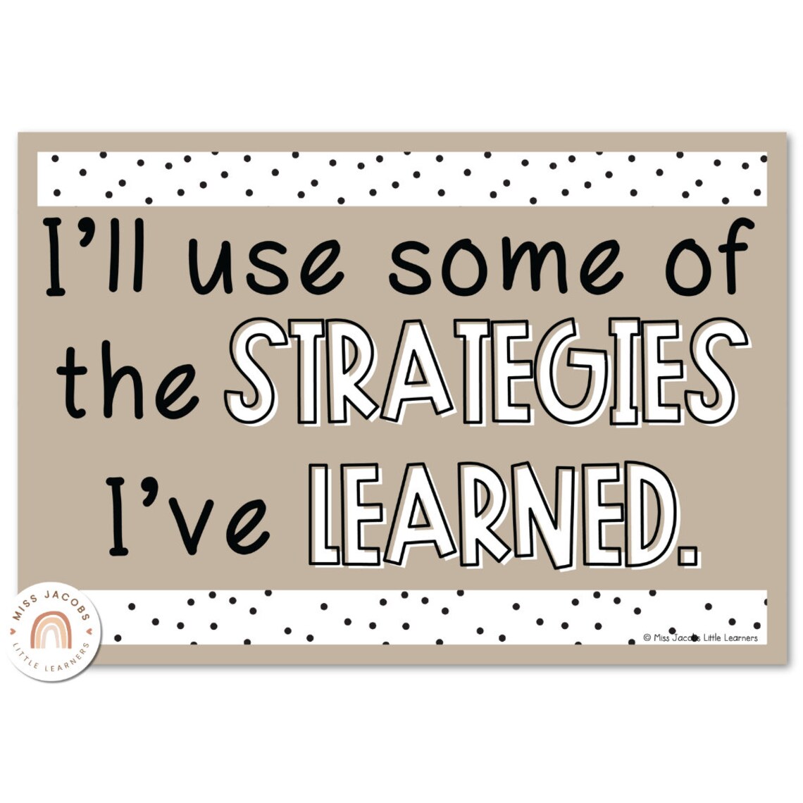 SPOTTY BOHO Growth Mindset Posters | Neutral Rainbow Classroom Decor ...