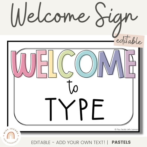 Classroom Welcome Sign PASTELS Theme - Etsy Australia