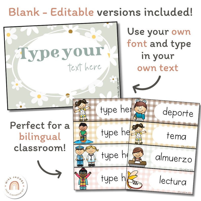 Daisy Visual Timetable for Kids, Editable Classroom Visual Schedule ...