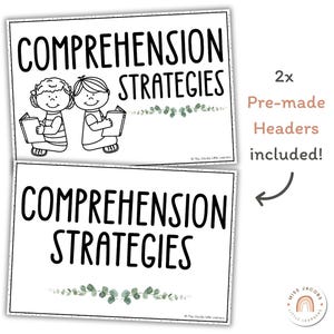 Reading Comprehension Strategies Posters, Natural Colors Printable ...