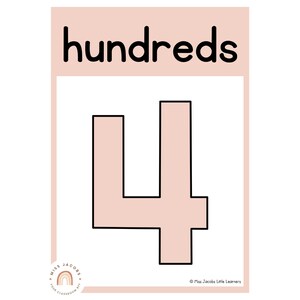 Place Value Posters Bulletin Board Display Daisy Gingham Neutral Math ...