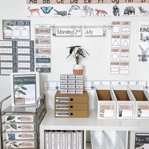 Modern Boho Rustic 2D & 3D Shape Posters | Neutral Classroom Decor ...