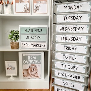 MODERN JUNGLE Classroom Decor Bundle - EDITABLE! Boho Jungle Vibes ...