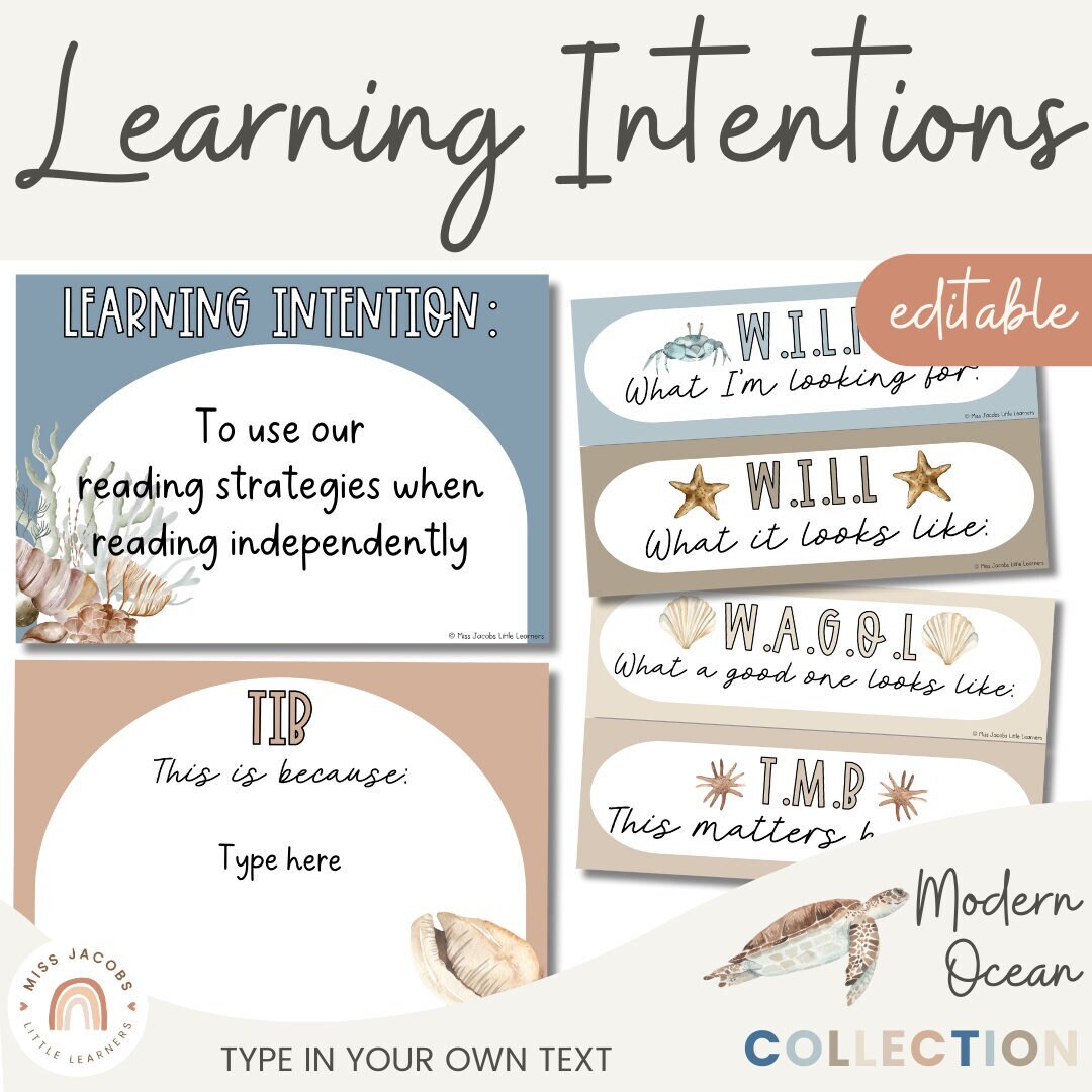 Learning Intentions & Success Criteria Posters | WALT and WALF | Modern ...