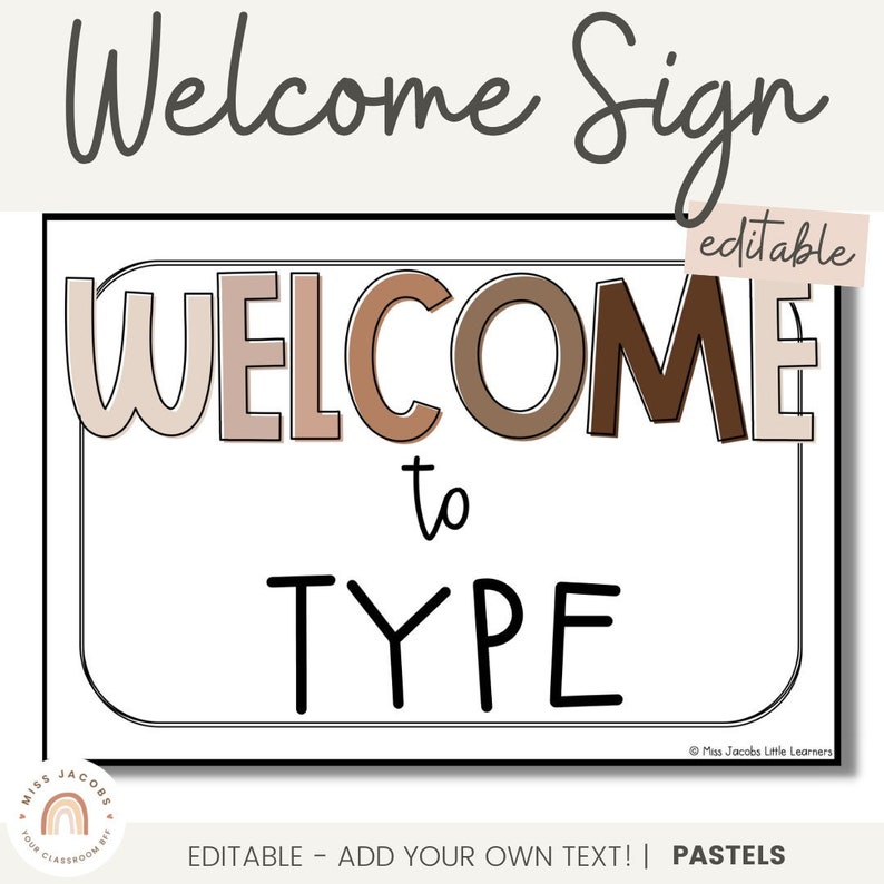 Classroom Welcome Sign | OMBRE NEUTRALS Theme - Etsy