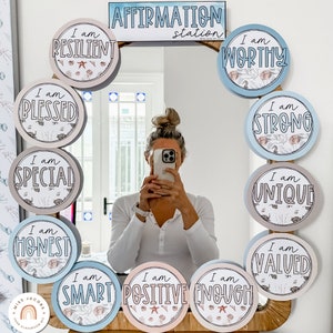 Affirmation Station, Modern Ocean Theme, Positive Affirmation Cards ...