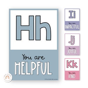 Spotty Pastel Affirmation Alphabet Posters, Rainbow Affirmations for ...