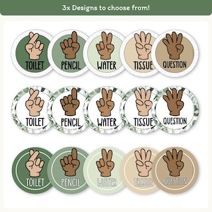 Botanical Hand Signals Posters for Classroom, Editable Visual Cues for ...
