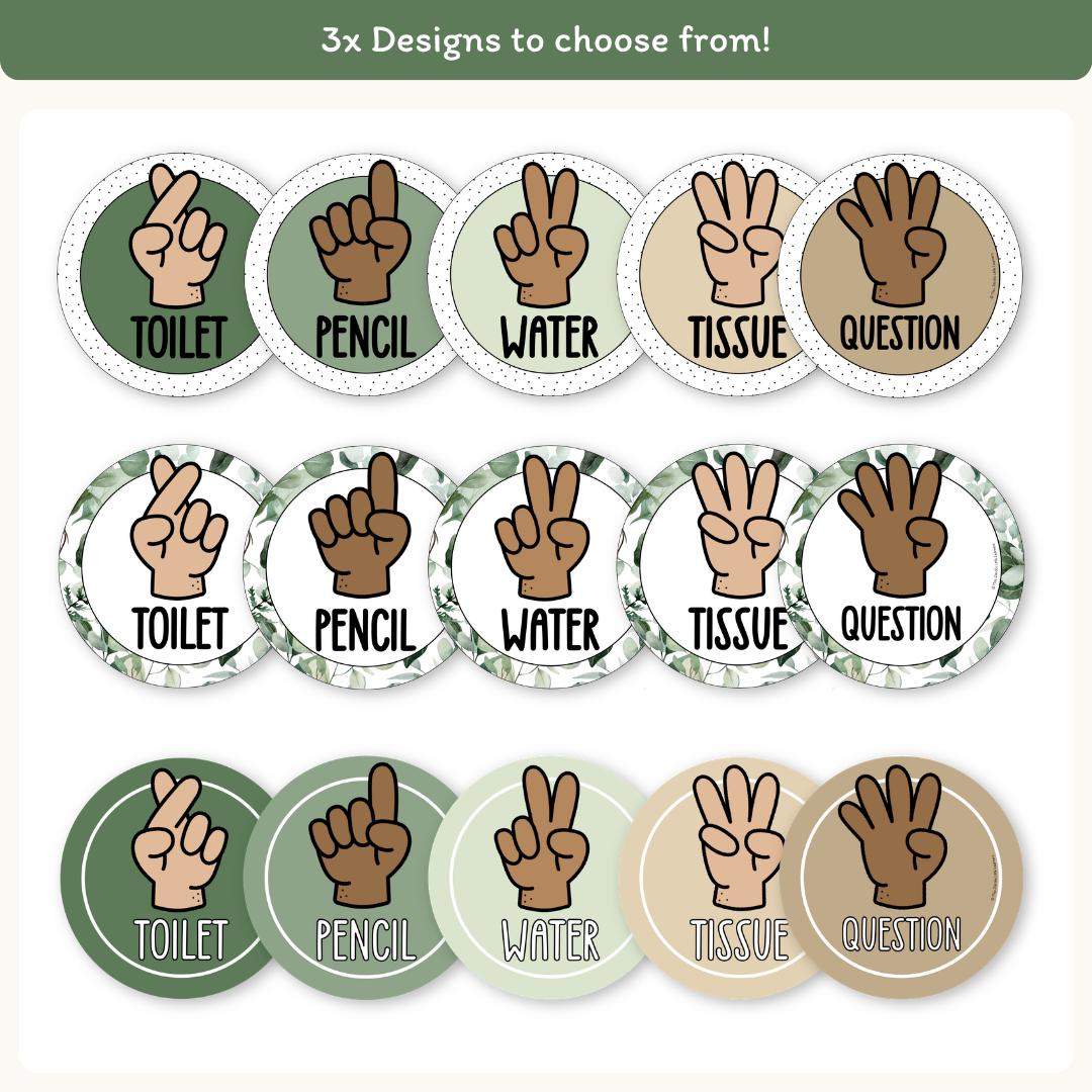 Botanical Hand Signals Posters for Classroom, Editable Visual Cues for ...