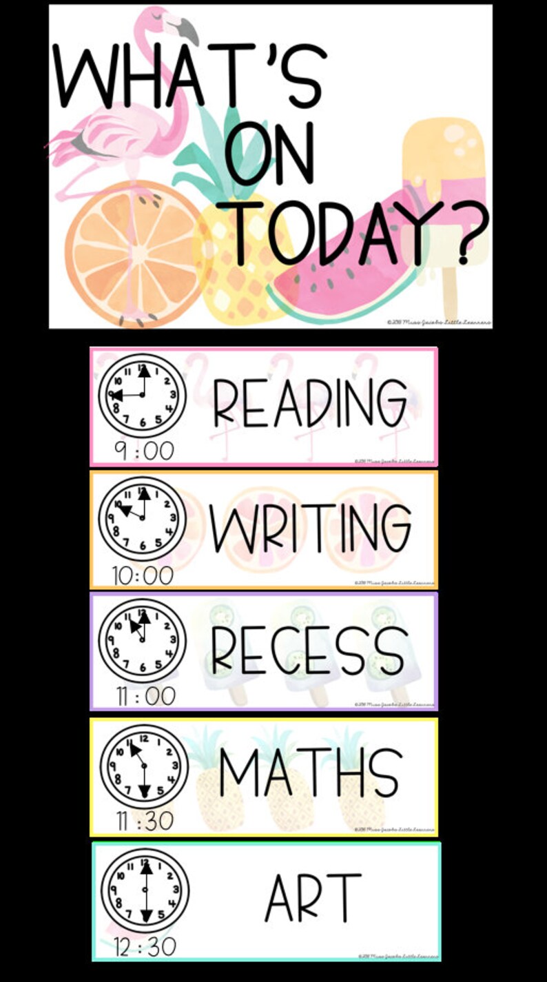 Tropical Visual Schedule, Editable Daily Routine Cards for Kids ...