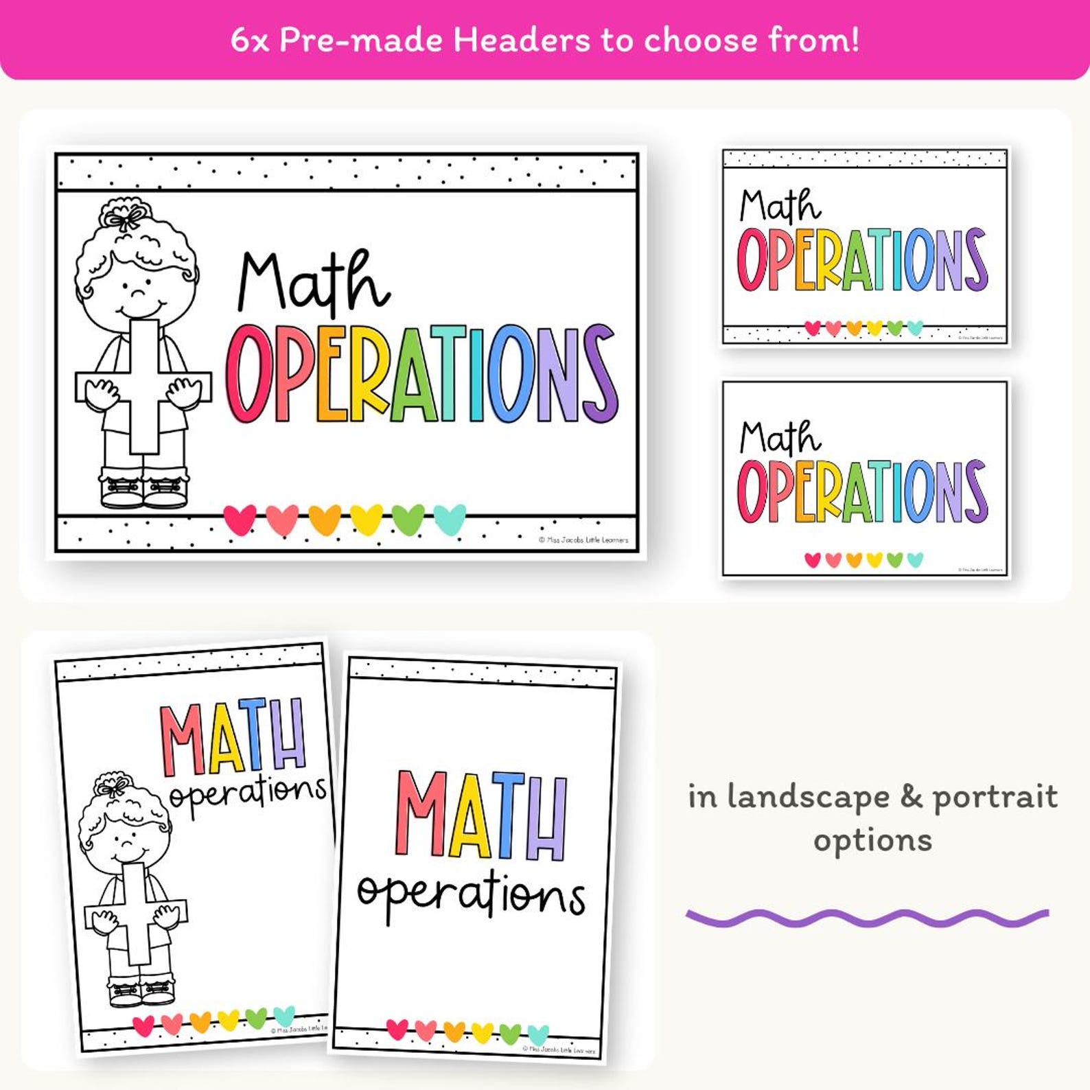 Math Operations Posters | RAINBOW BRIGHTS Classroom Decor - Etsy
