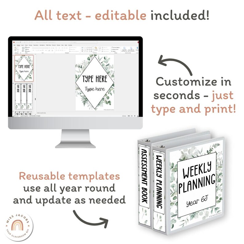 Editable Binder Covers & Spine Labels, Teacher Organization Set ...