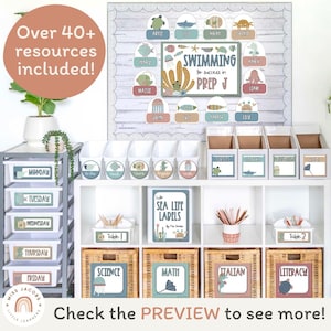 Cute Sea Life Classroom Decor Bundle | Under the Sea Theme | Editable ...