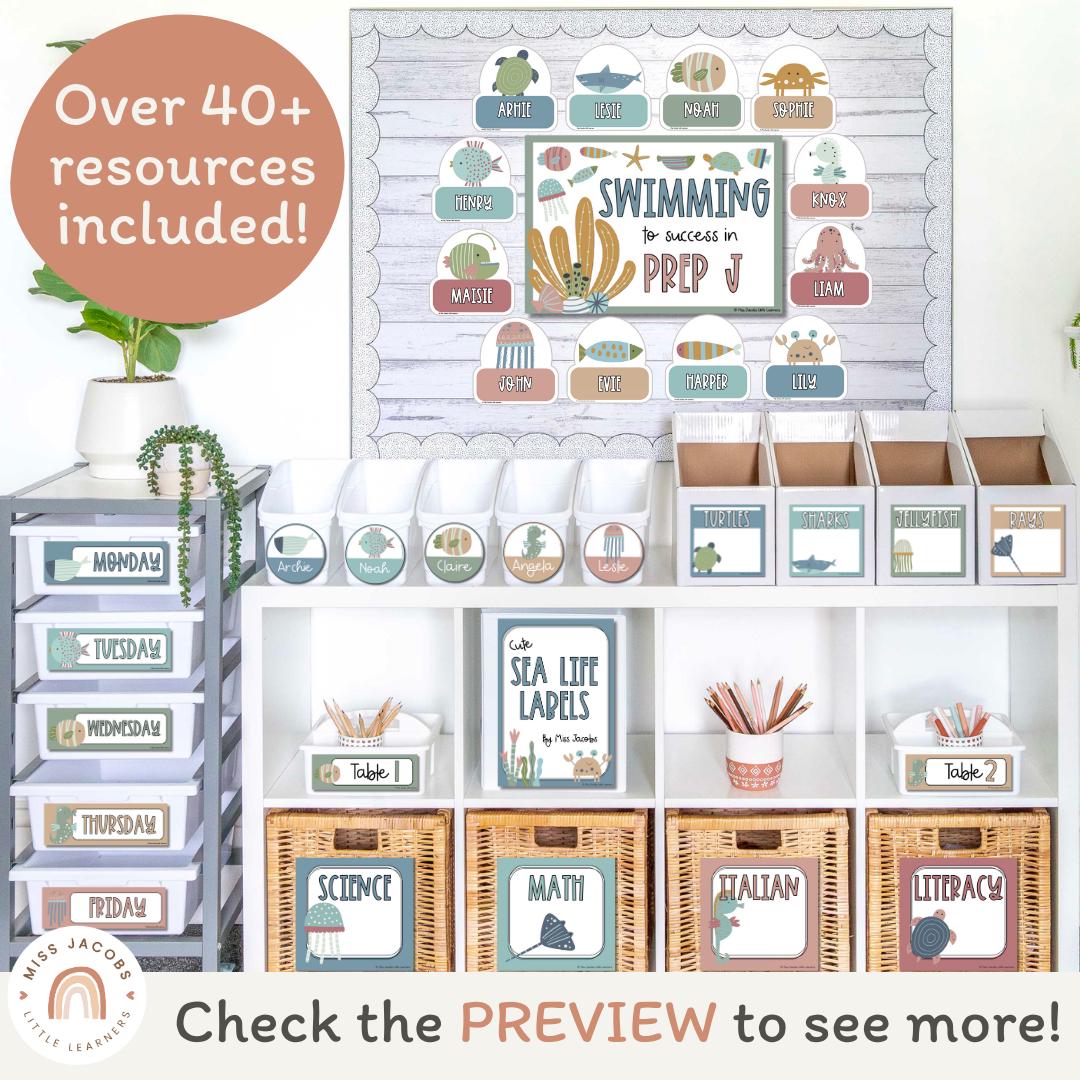 Cute Sea Life Classroom Decor Bundle | Under the Sea Theme | Editable ...