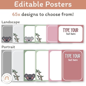 Koala Classroom Decor Bundle, Calm Nature Theme Decor Set, Editable ...