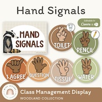 MODERN RAINBOW Hand Signals Posters | Editable | Calm Colors Classroom ...