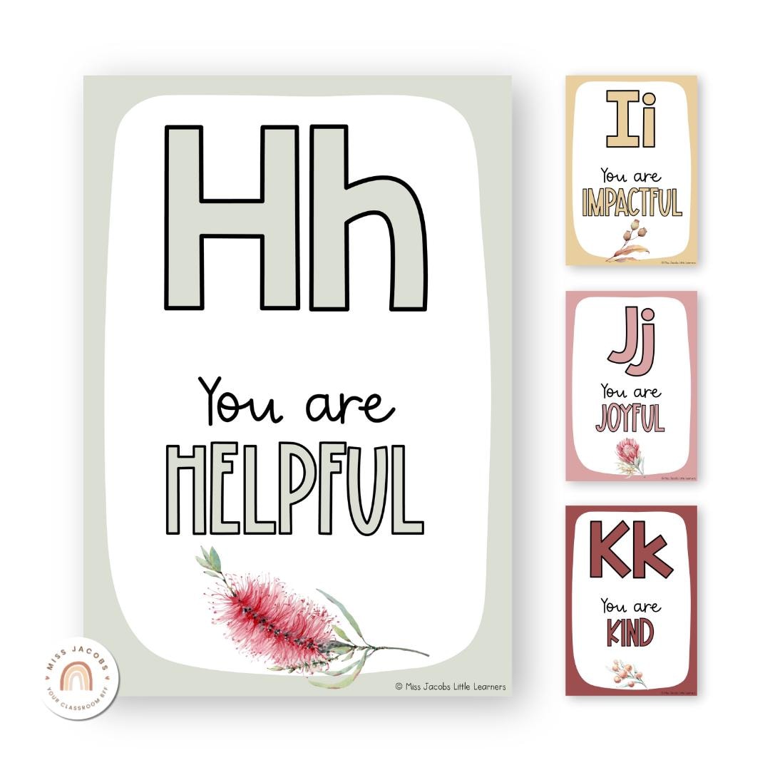 Affirmation Alphabet Posters Australiana Theme, Printable Australian ...