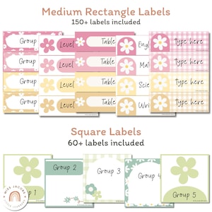 Classroom Supply Labels & Student Name Tags Bundle | Daisy Gingham ...