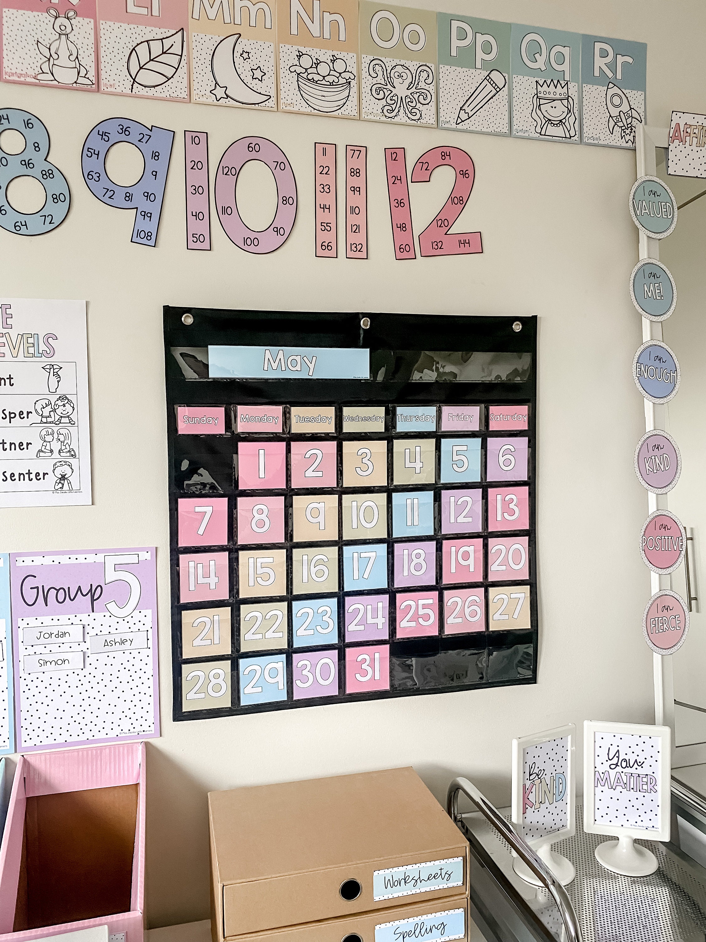 Classroom Calendar and Weather Display SPOTTY PASTELS - Etsy Australia