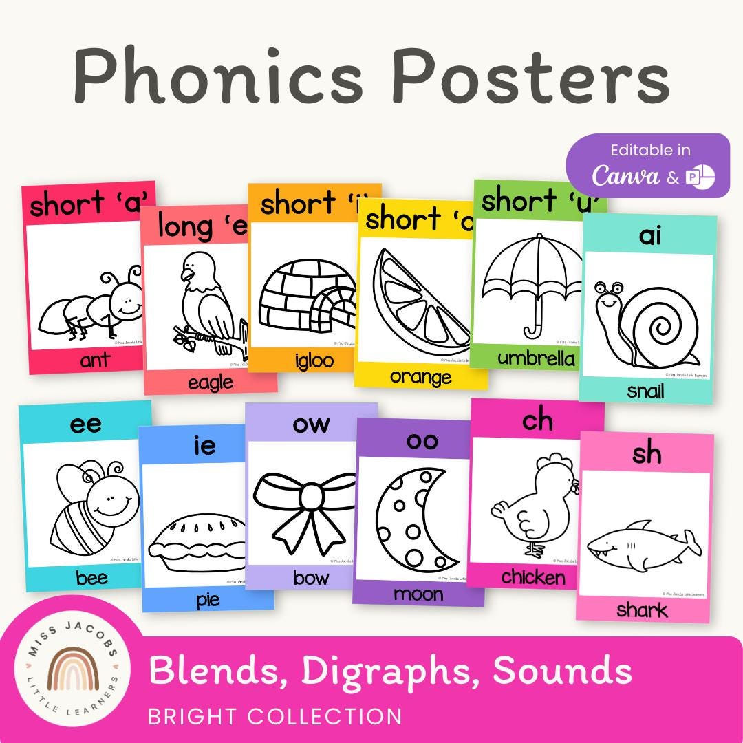 Phonics Posters | RAINBOW BRIGHTS - Etsy