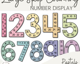 Pastel Rainbow Skip Counting Posters | Large Number Display ...