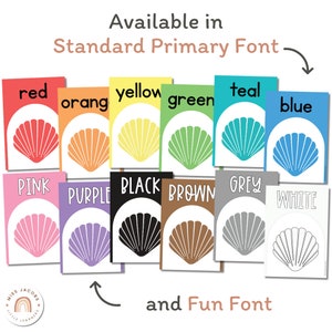 Color Posters | Modern Ocean Classroom Decor | Editable - Etsy