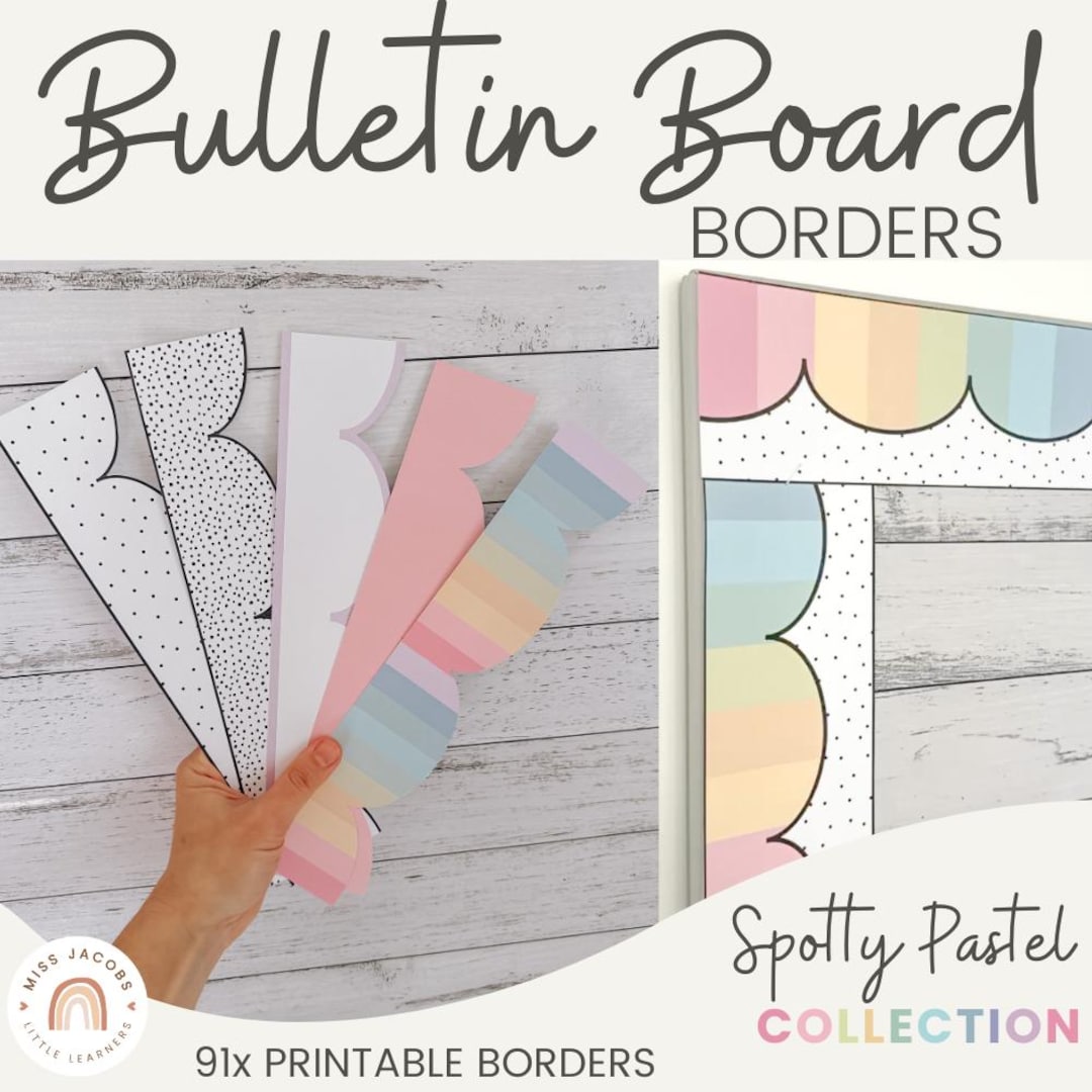 Bulletin Board Borders | Spotty Pastels Classroom Decor | Printable ...