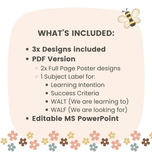 Learning Intentions & Success Criteria Posters | WALT and WALF | Daisy ...