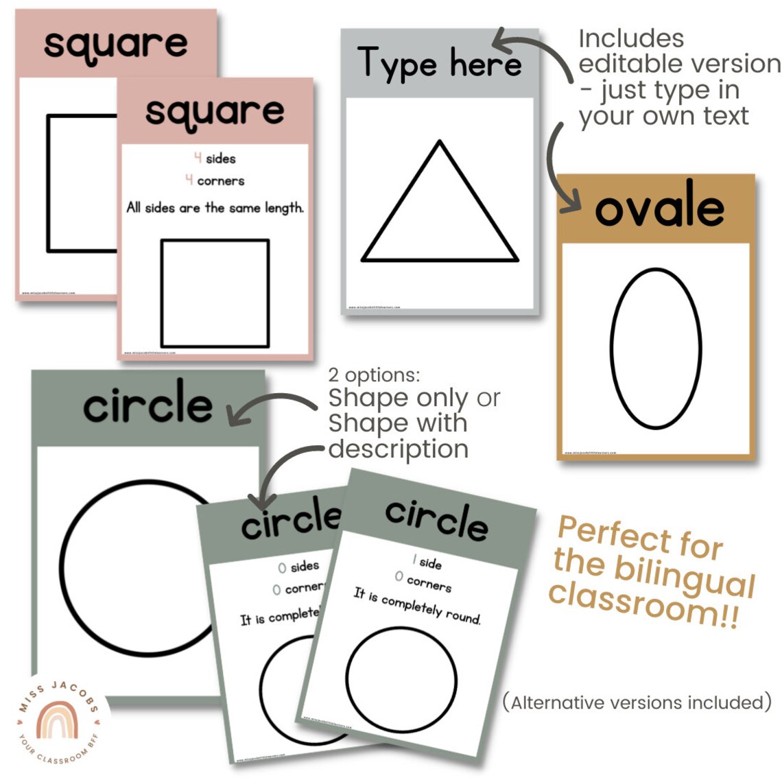 NEUTRAL Math Posters Bundle Boho Color Palette Neutral - Etsy