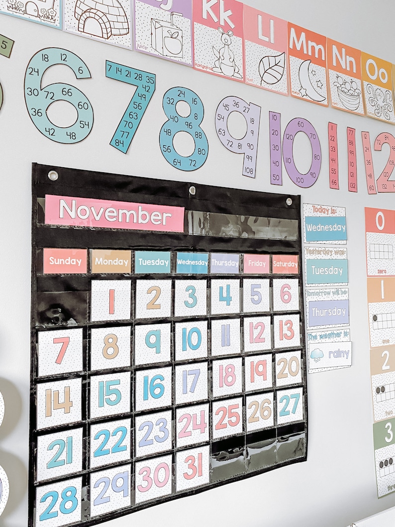 Classroom Calendar and Weather Display SPOTTY BRIGHTS - Etsy