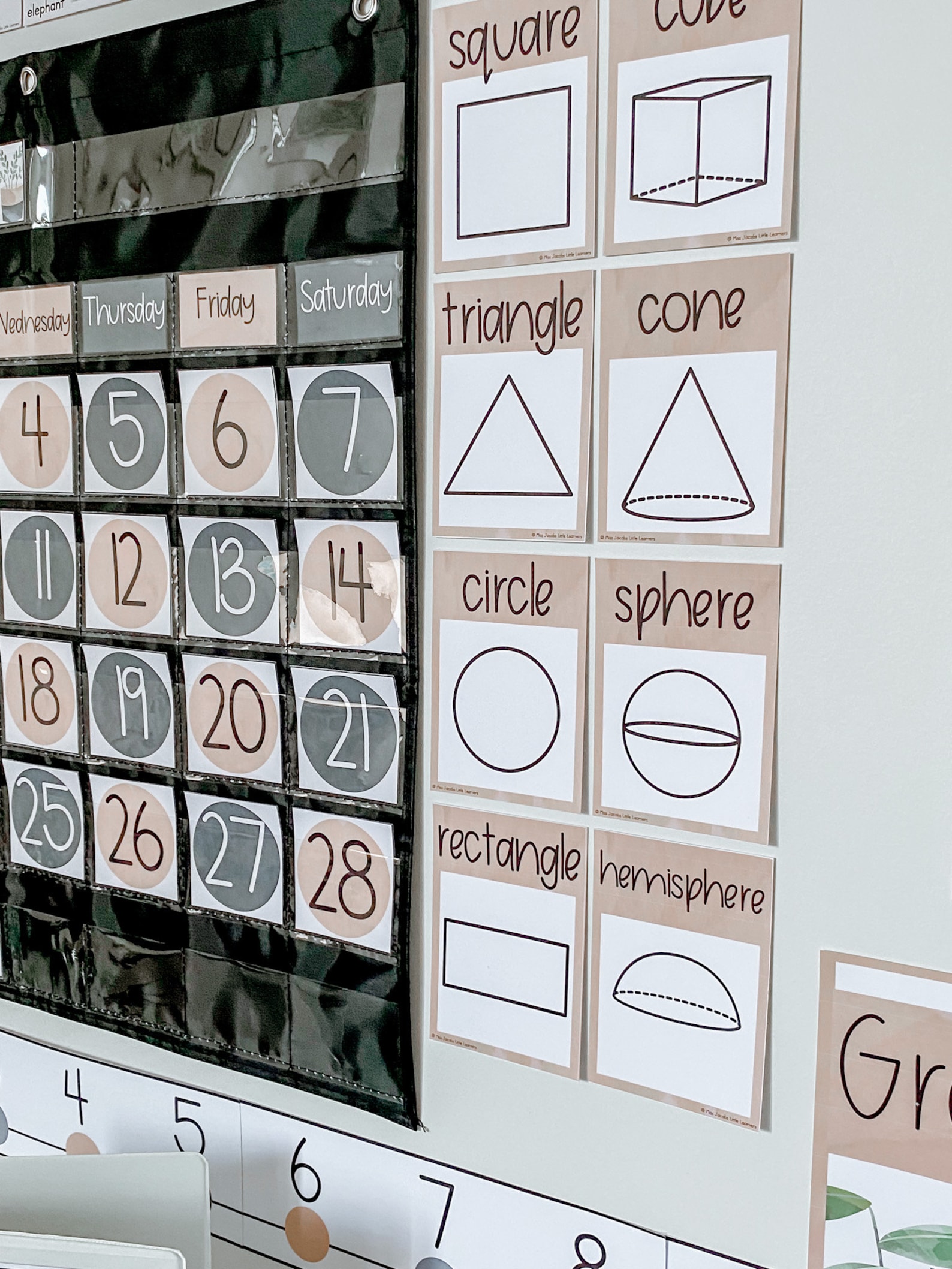 Modern Boho Rustic 2D & 3D Shape Posters Neutral Classroom - Etsy