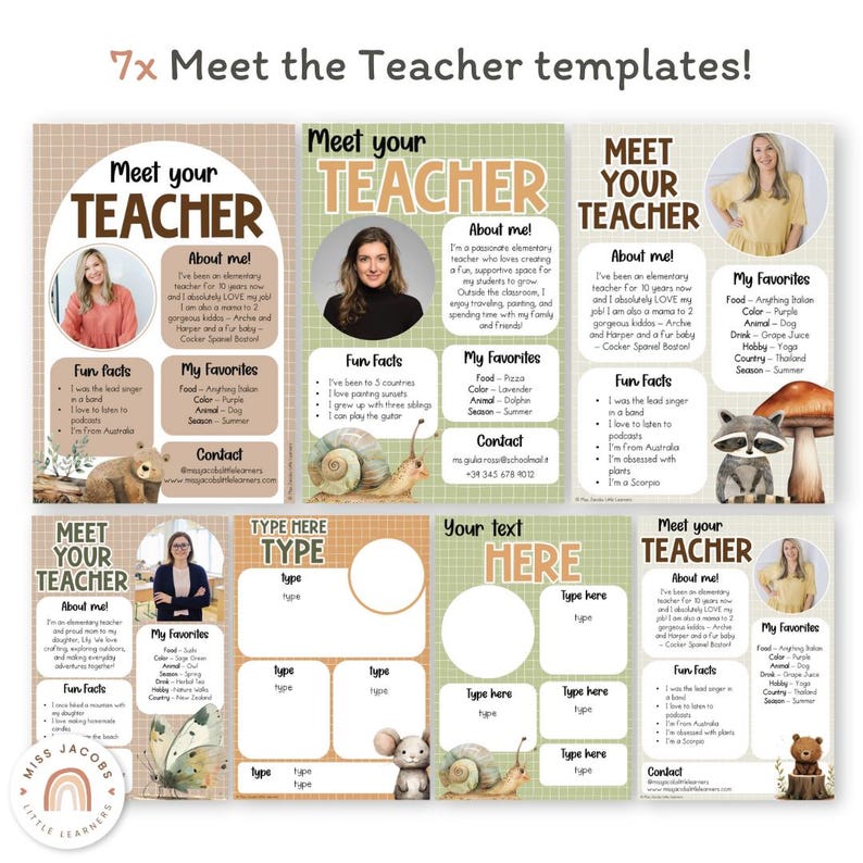 Woodland Meet the Teacher Template, Editable Back to School Teacher ...