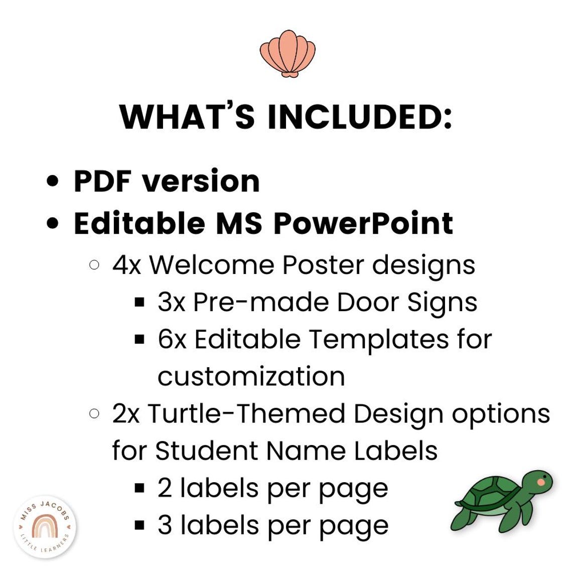 Turtle Door Display Set, Editable Welcome Door Signs + Student Name ...