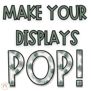 Bulletin Board Lettering Pack | EDITABLE | Modern Jungle Classroom ...