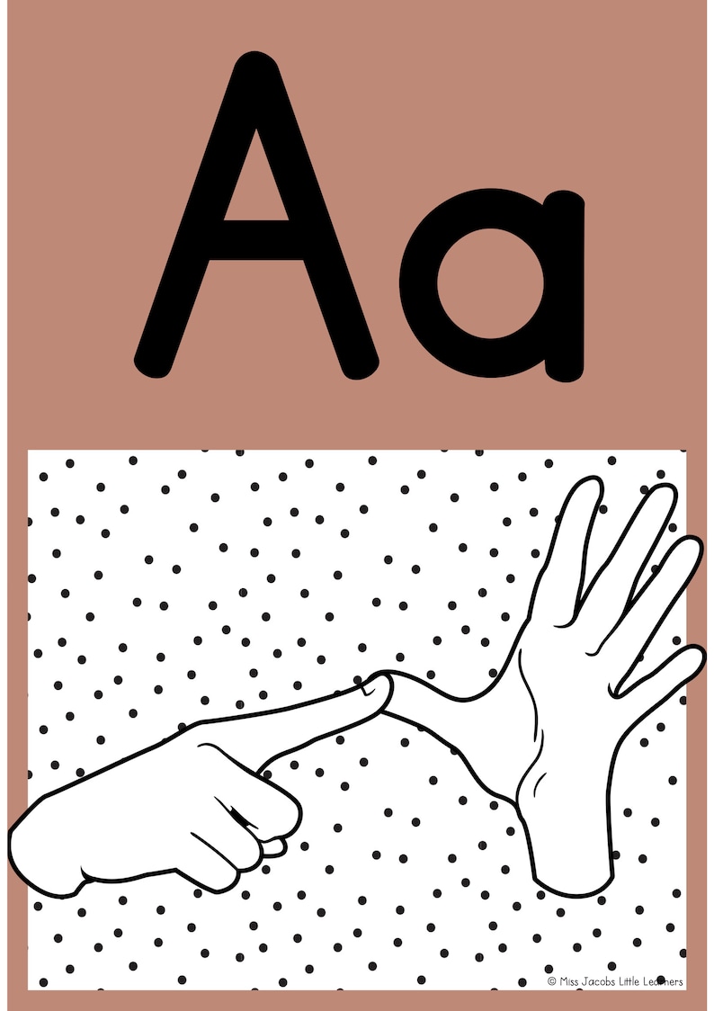 Auslan Alphabet Posters BOHO RAINBOW Spotty Boho Classroom - Etsy