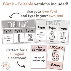 CALM COLORS Place Value Display | Math Posters | Modern Rainbow ...