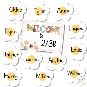 Daisy Door Display or Bulletin Board Daisy Gingham Classroom Decor - Etsy