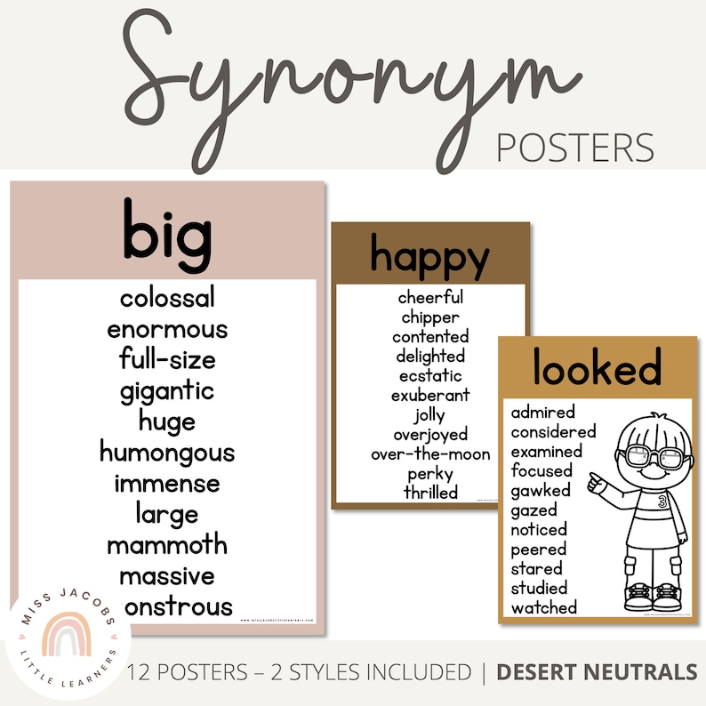 English Posters Bundle BOHO VIBES Desert Neutral Classroom | Etsy