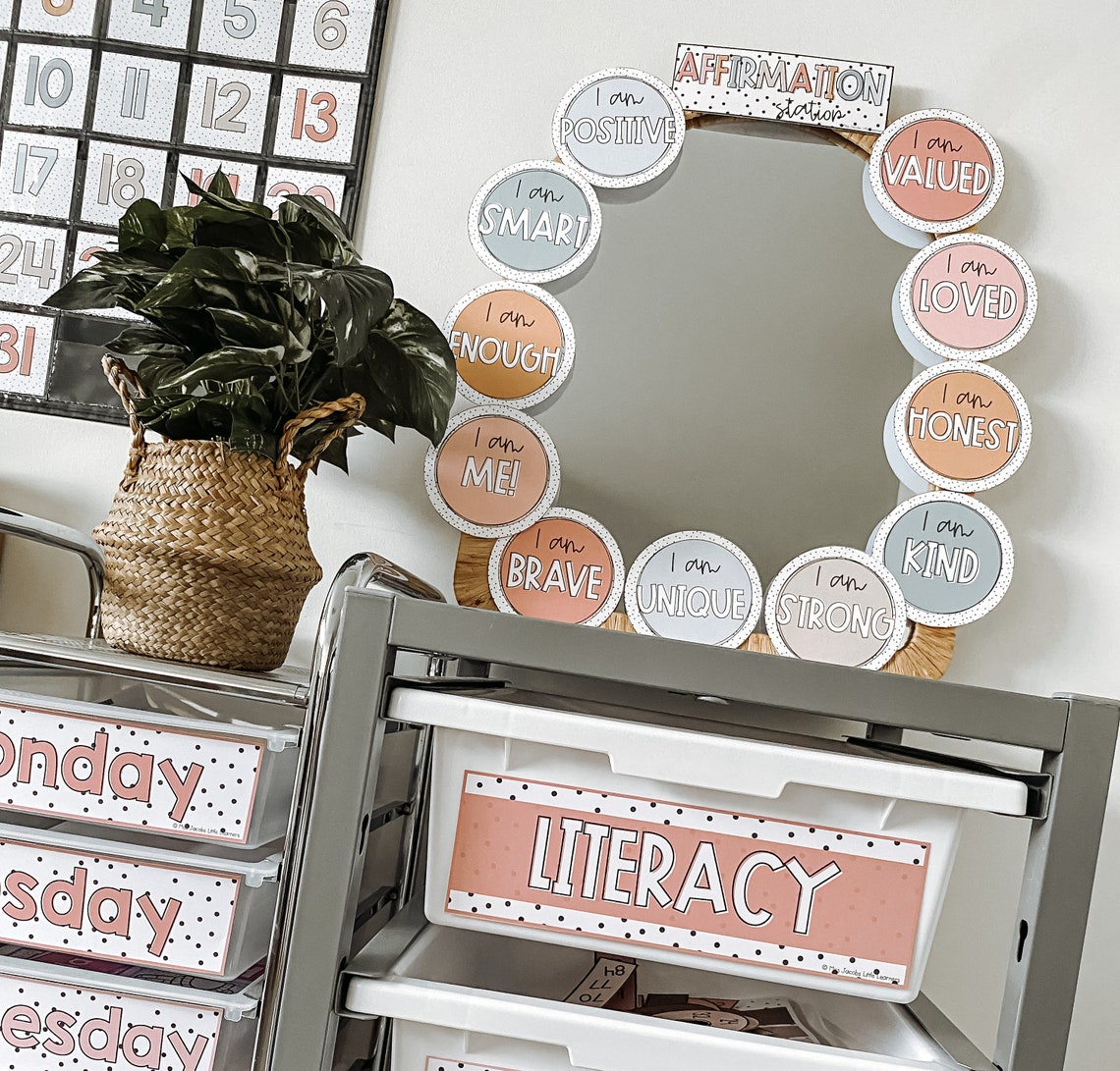 Affirmation Station SPOTTY BOHO Positive Affirmations Mirror - Etsy