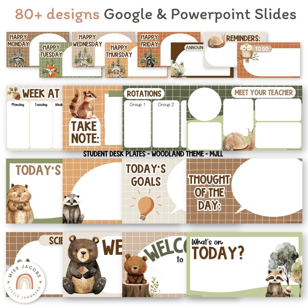 Woodland Morning Slides Template, Editable Daily Agenda, Google Slides ...