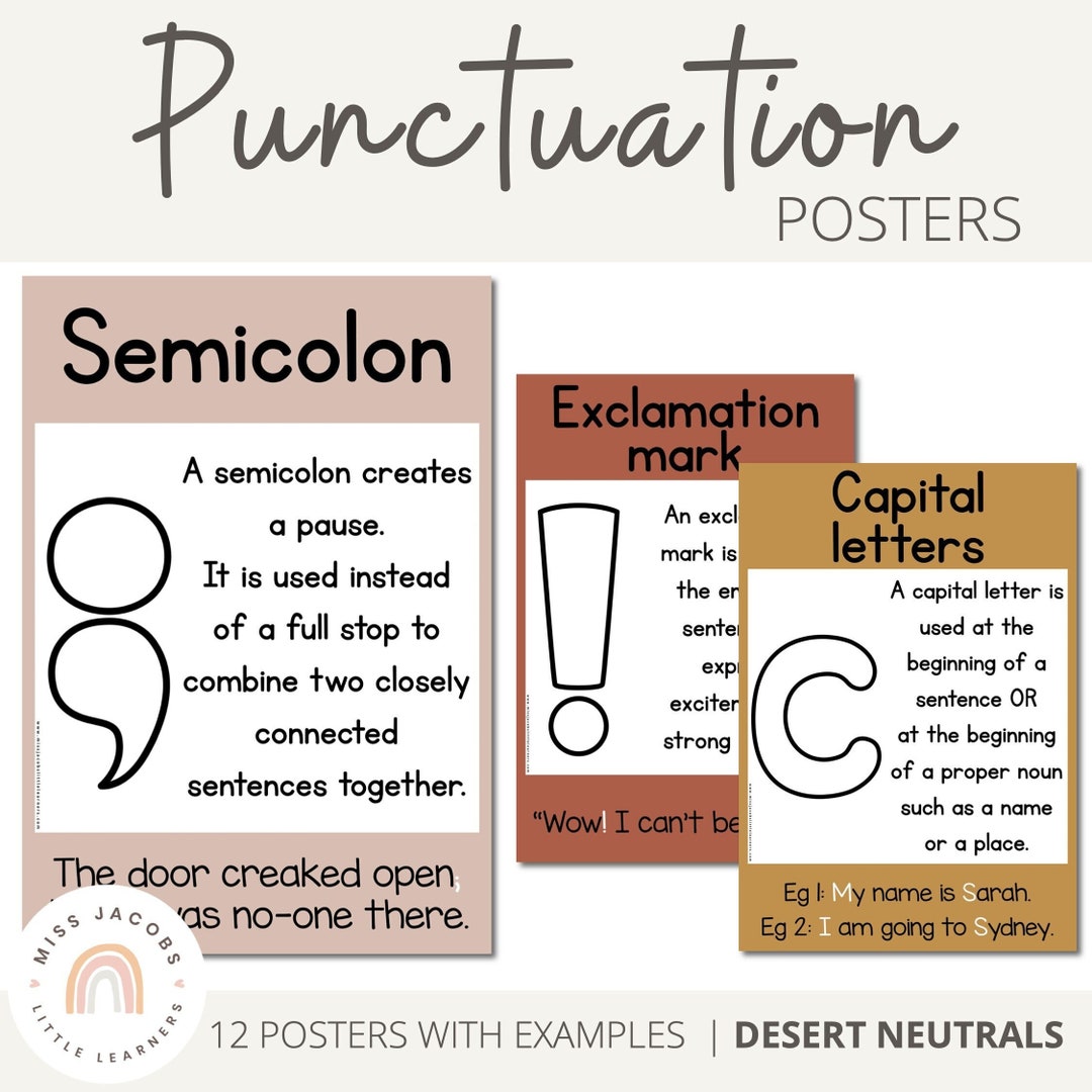 Punctuation Posters | BOHO VIBES | Desert Neutral Decor - Etsy