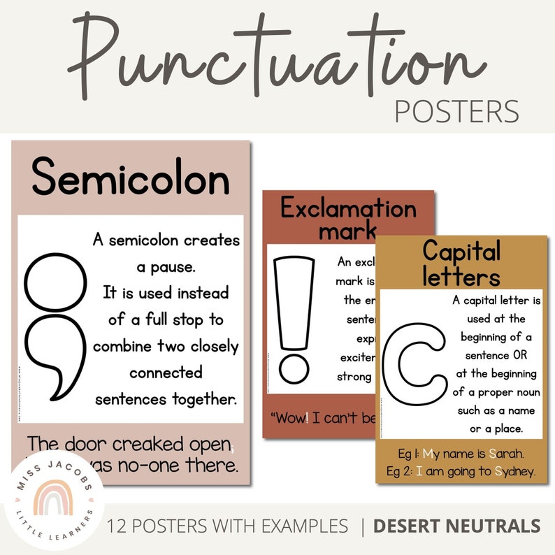 Punctuation Posters BOHO VIBES Desert Neutral Decor - Etsy