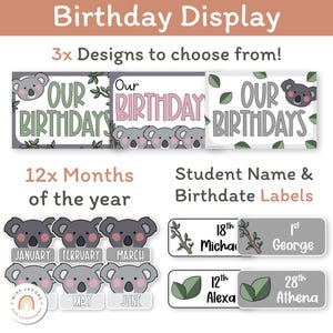 Koala Classroom Decor Bundle, Calm Nature Theme Decor Set, Editable ...