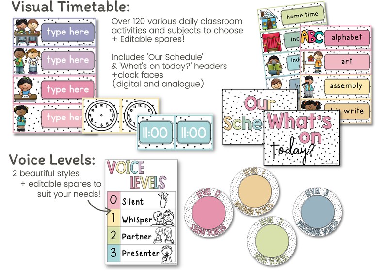 SPOTTY PASTELS Classroom Decor Bundle Muted Rainbow Decor - Etsy