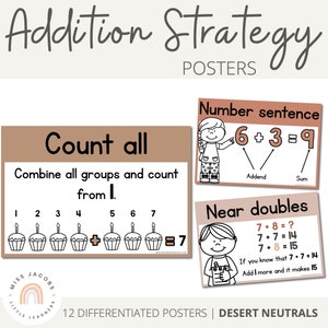 DESERT NEUTRAL Math Posters Bundle Boho Color Palette Neutral Classroom ...
