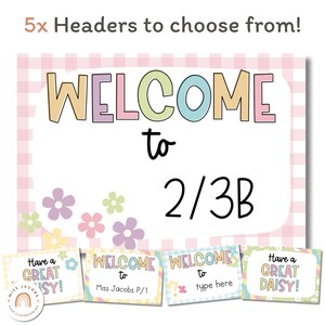Daisy Door Display or Bulletin Board | Daisy Gingham Pastels Classroom ...