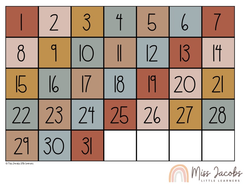 BOHO VIBES Classroom Calendar Editable Desert Neutrals - Etsy