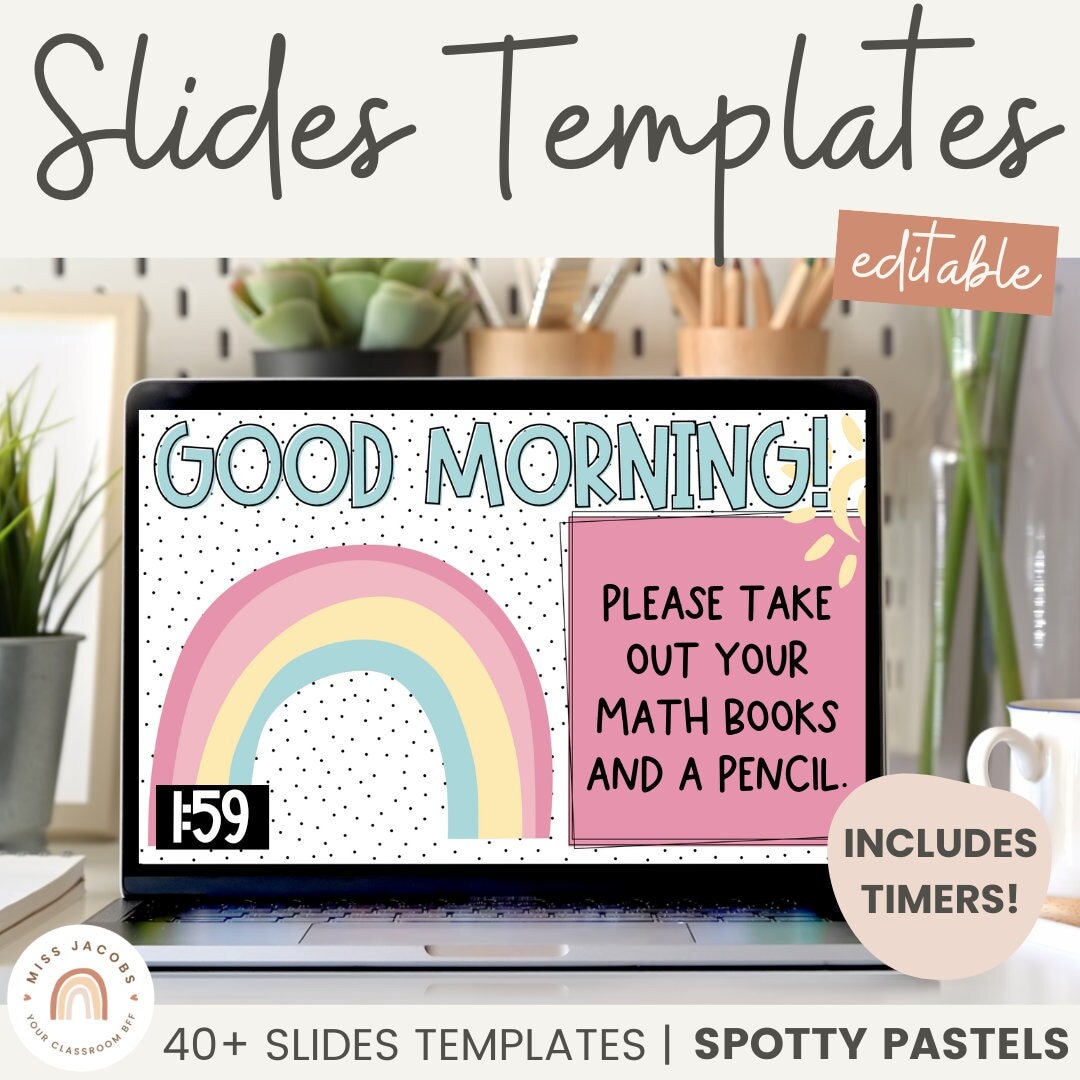 Daily Morning Meeting Slides for Teachers Spotty Pastels, Editable ...