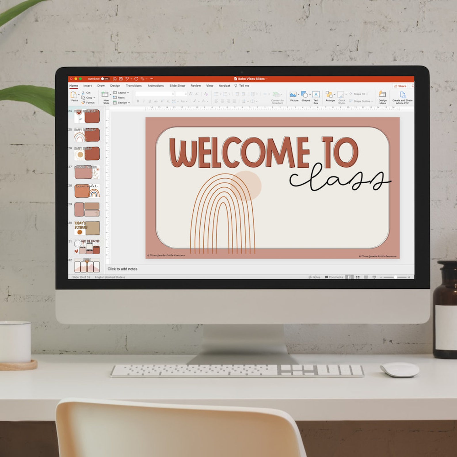 BOHO VIBES Slides With Countdown Timers Desert Neutral - Etsy