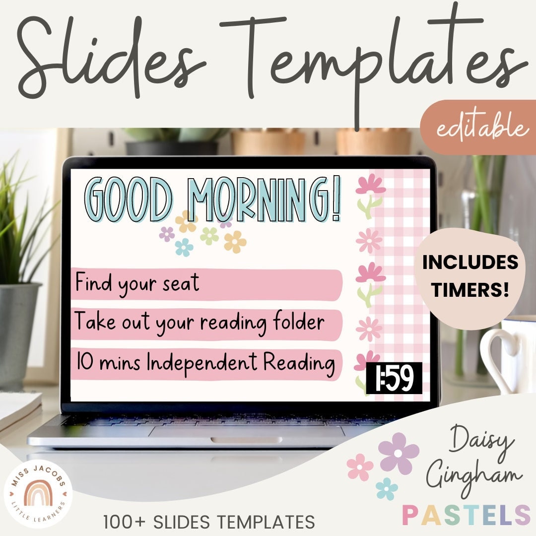 Morning Meeting Slides | Google Slides With Timers | Daisy Gingham ...